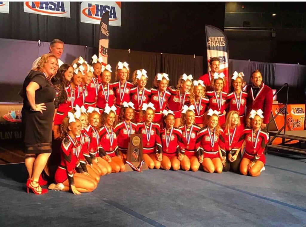 Cheerleading at State - Marist Premier Catholic College Prep Coed Chicago