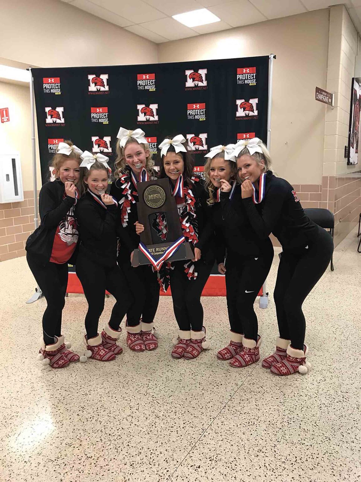Cheerleading at State - Marist Premier Catholic College Prep Coed Chicago