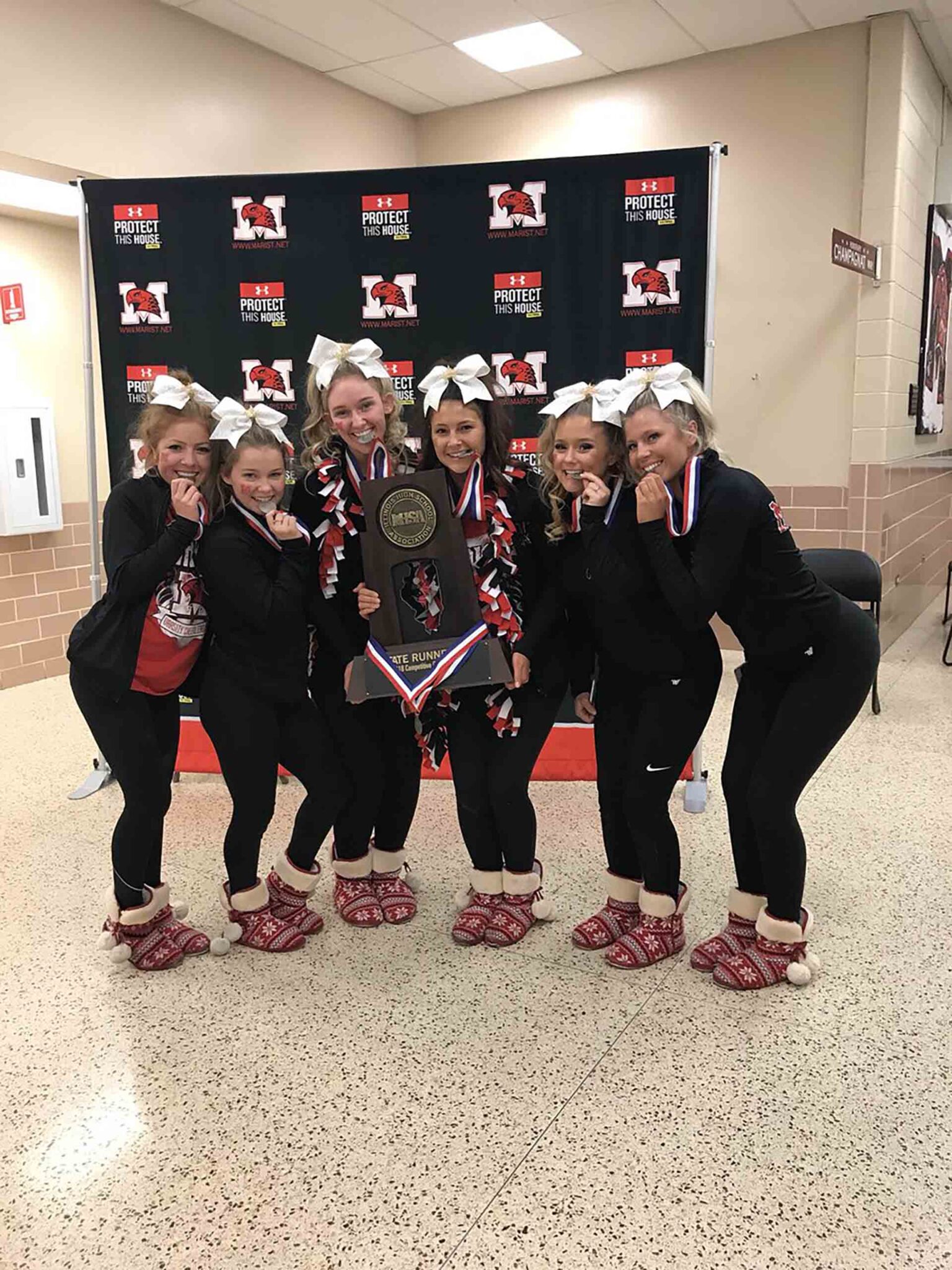 Cheerleading at State - Marist Premier Catholic College Prep Coed Chicago